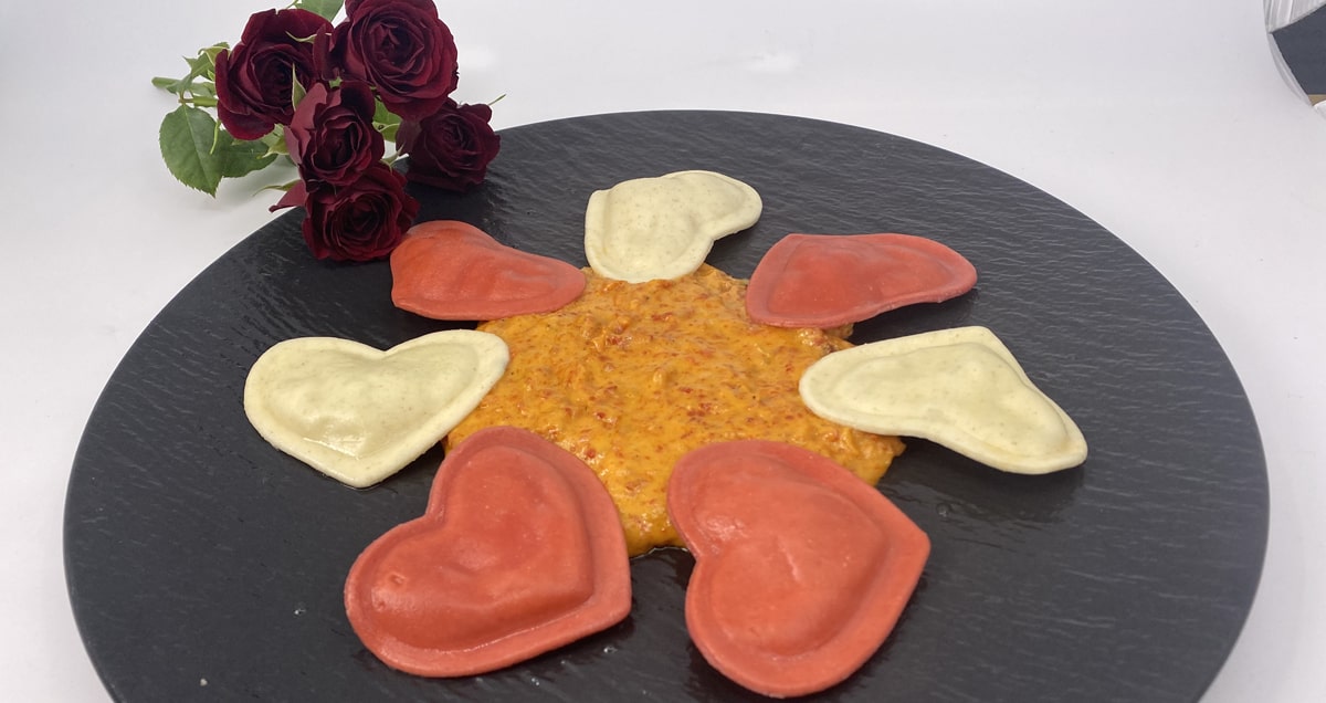 Valentine's Day Recipe: VALENTINE'S RAVIOLI with Sun-Dried Tomato Sauce ...