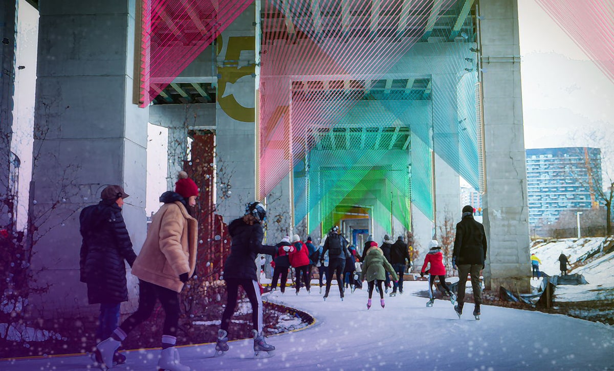 Toronto’s skate trail under the Gardiner will have a Northern Lights vibe