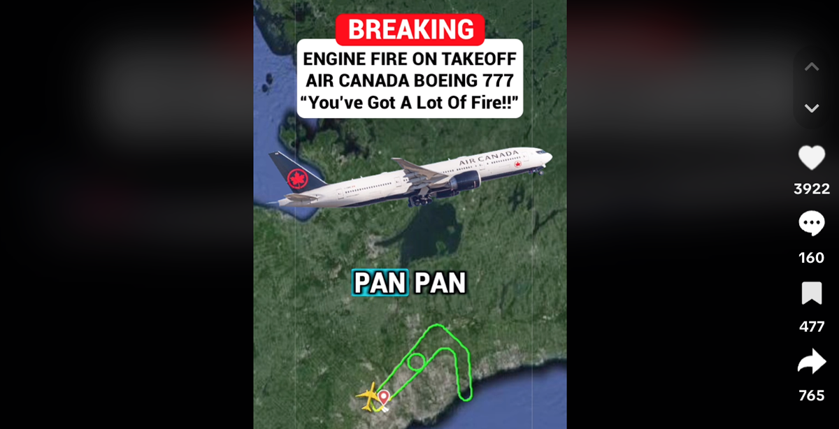 Air Canada plane catches fire after takeoff from Toronto Pearson