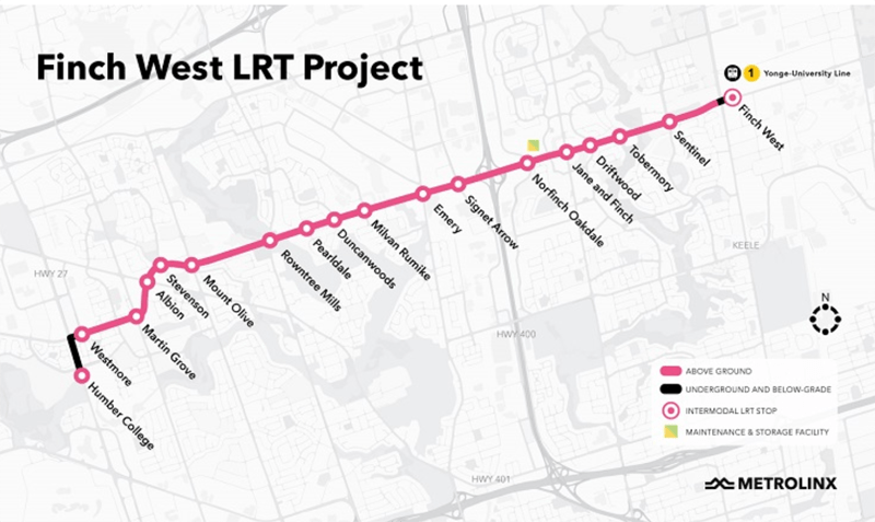 All Stations and Stops for Finch West LRT complete - tests continue ...