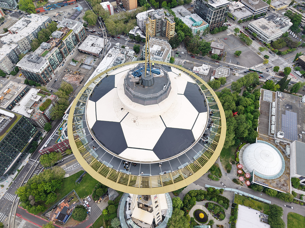 Seattle Space Needle Transforms into Giant Soccer Ball - Toronto Times